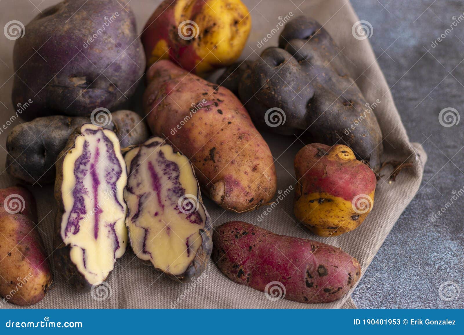 Peruvian Native Potatoes On A Market In Arequipa, Peru Royalty-Free ...