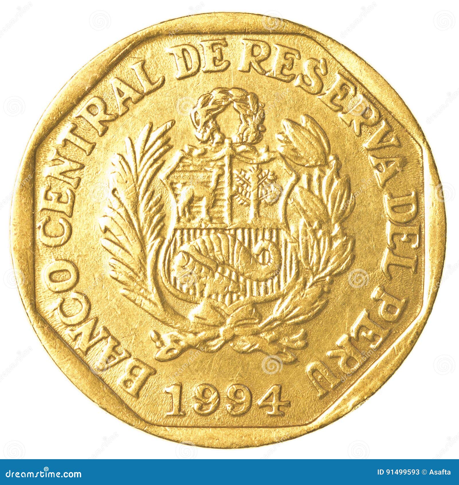 20 Peruvian Nuevo Sol Centimos Coin Stock Image - Image of economy ...