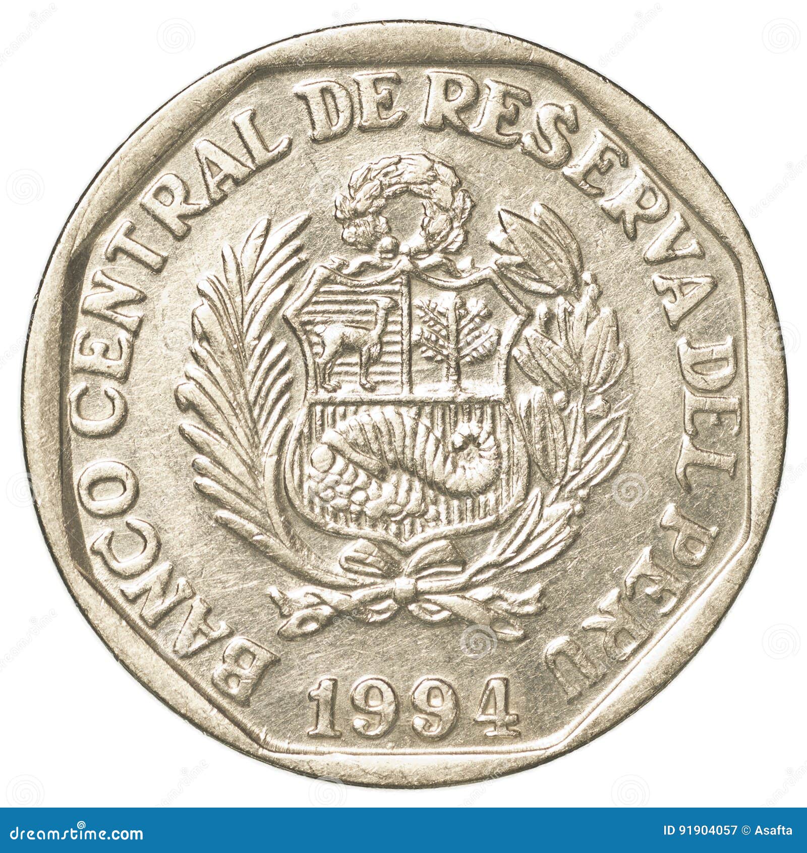 50 Peruvian Nuevo Sol Centimos Coin Stock Image - Image of business ...