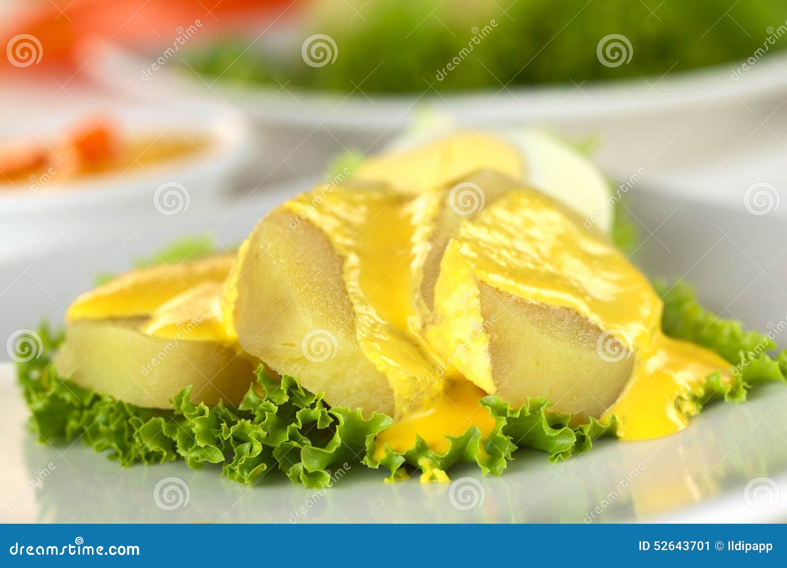 Peruvian Papa a La Huancaina Stock Image - Image of peru, lettuce: 52643701