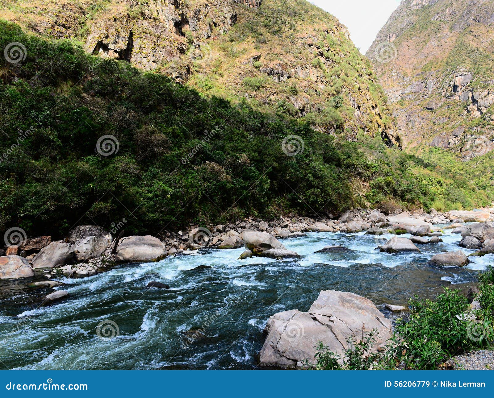 Peruvian river stock image. Image of urubamba, peruvian - 56206779