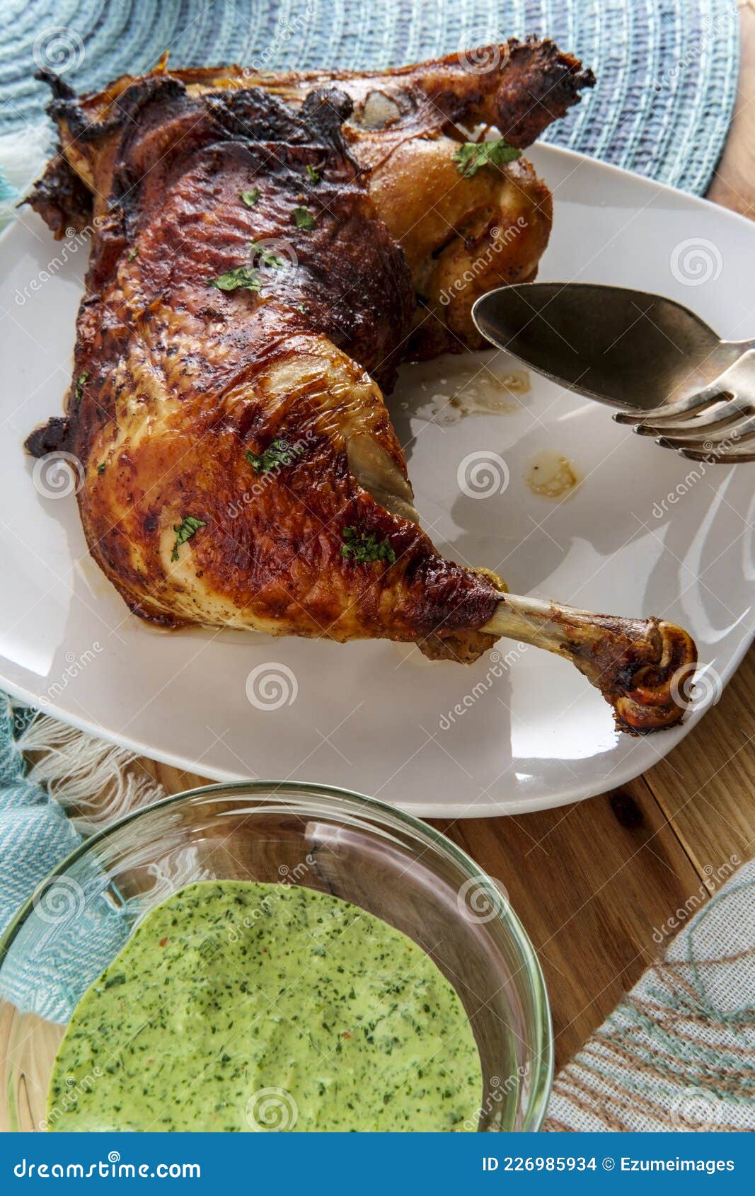 Peruvian Chicken Dinner stock photo. Image of brasa - 226985934