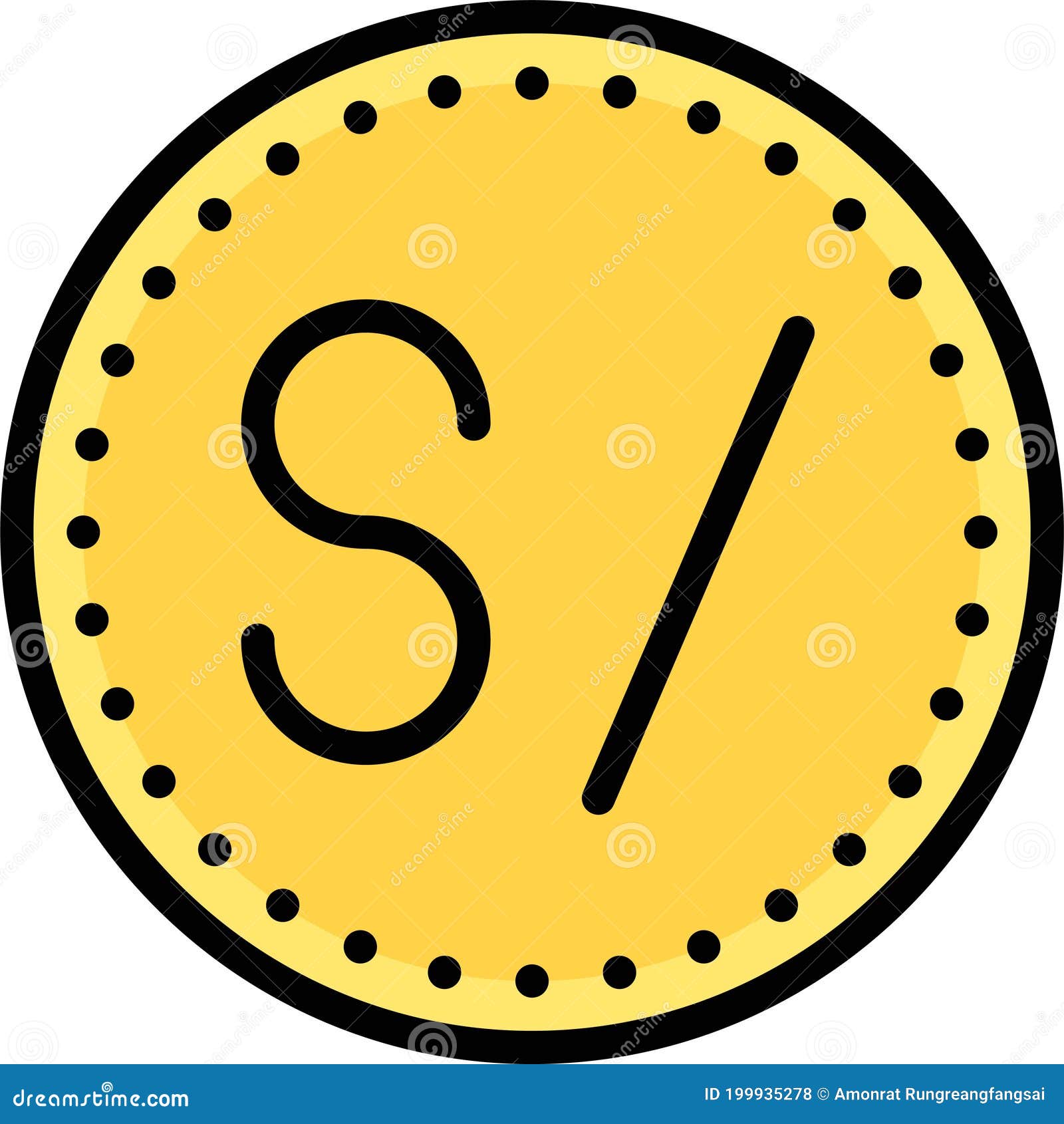 Peruvian Sol Coin Icon, Currency of Peru Stock Vector - Illustration of ...