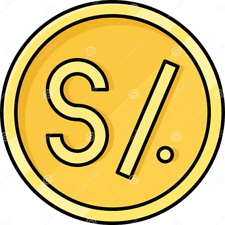 Peruvian Sol Coin Icon, Currency of Peru Stock Vector - Illustration of ...