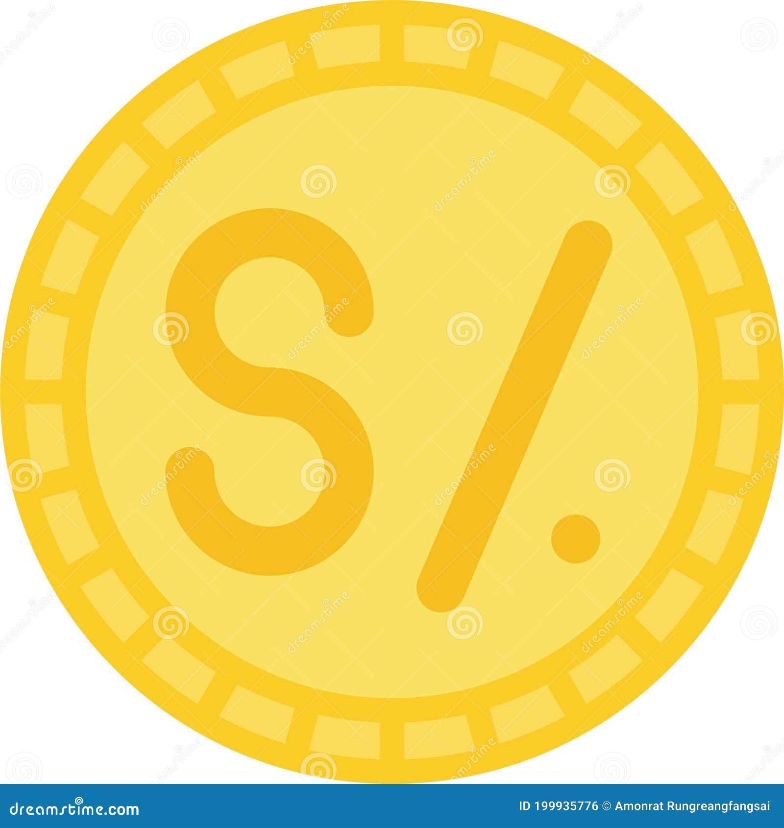 Peruvian Sol Coin Icon, Currency of Peru Stock Vector - Illustration of ...