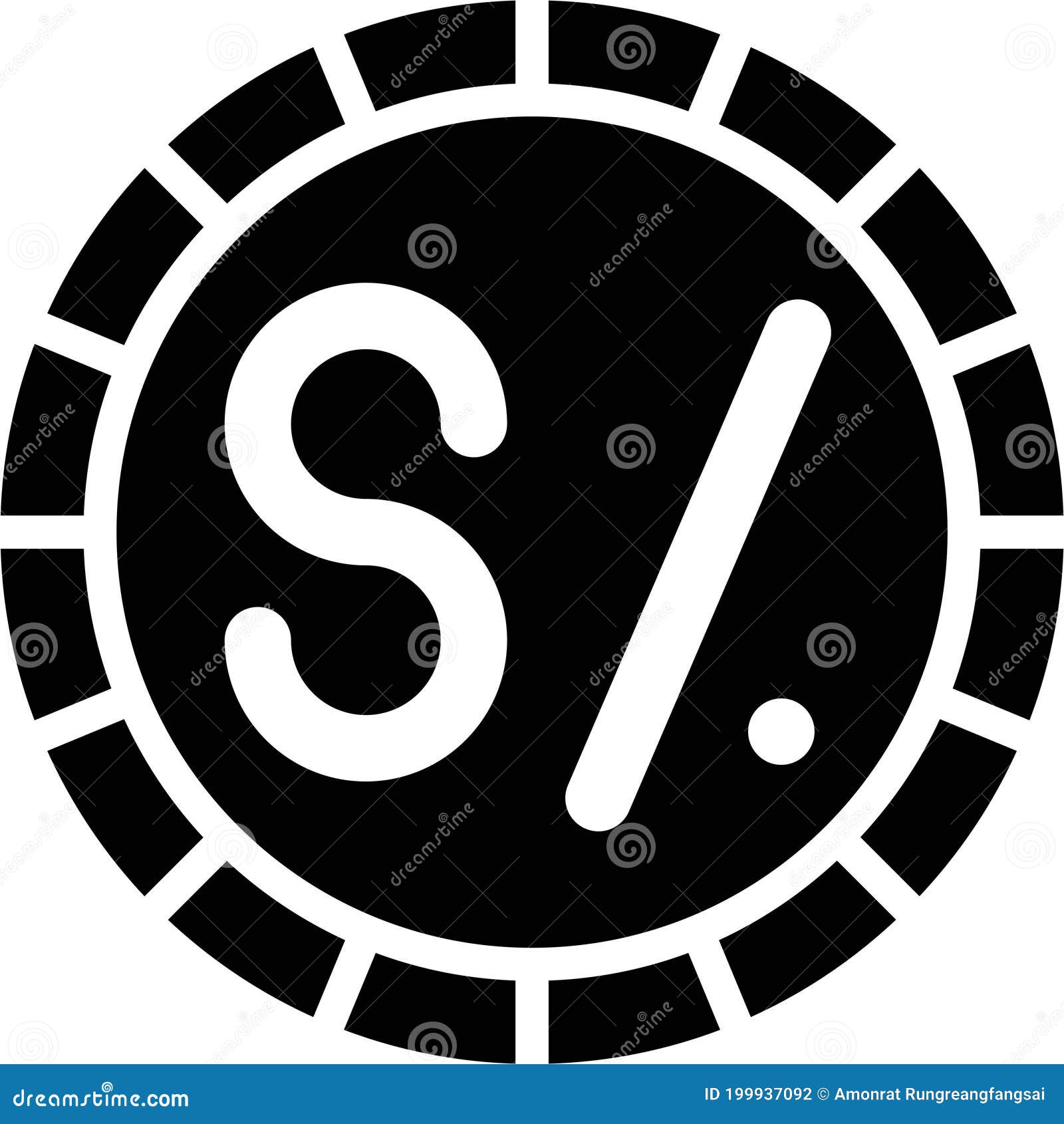 Peruvian Sol Coin Icon, Currency Of Peru Vector Illustration ...