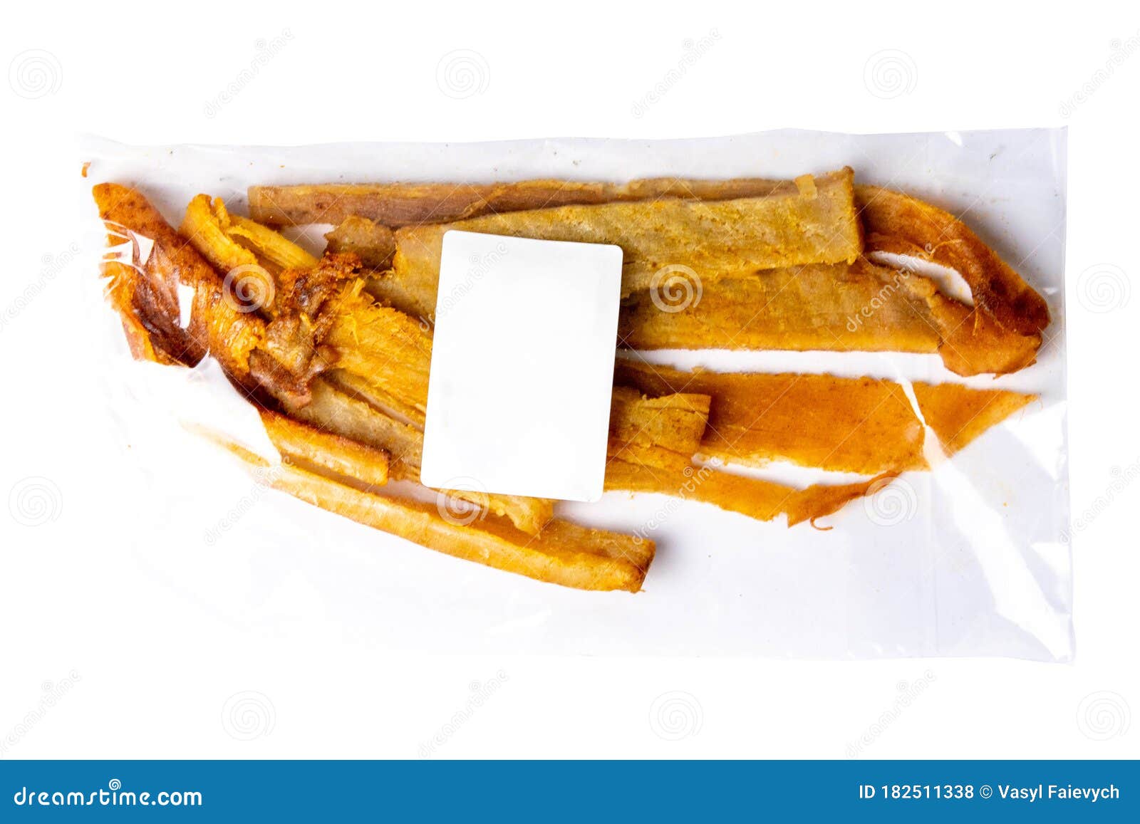 Peruvian Squid in a Transparent Package with a White Label Isolated on ...