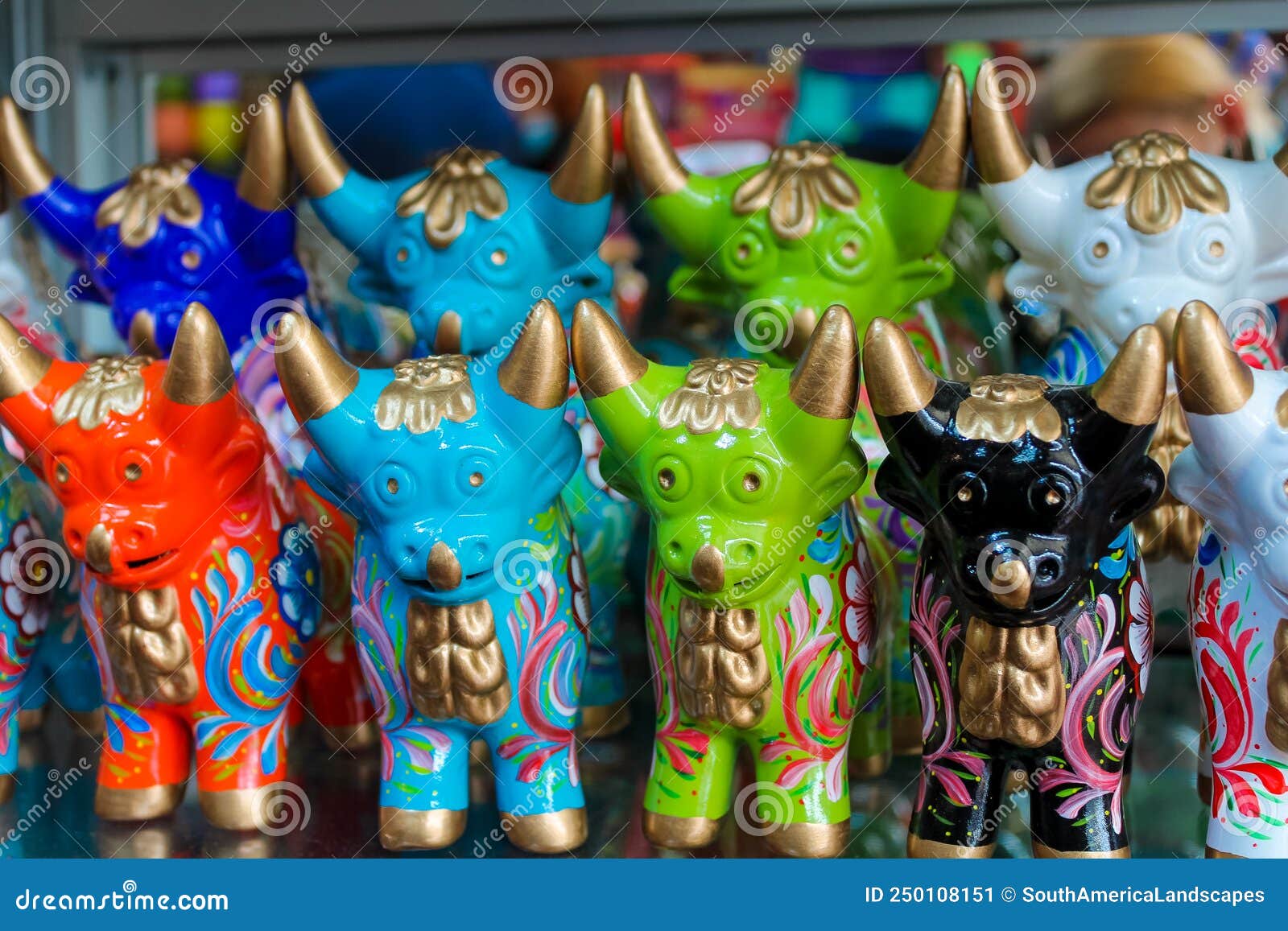 Peruvian Traditional Toro Bull Statue Stock Image - Image of coast ...