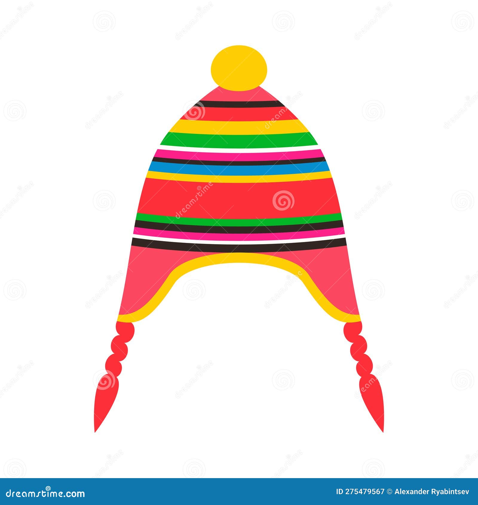 Peruvian Traditional Wool Hat. Flat Style Vector Illustration. Stock ...