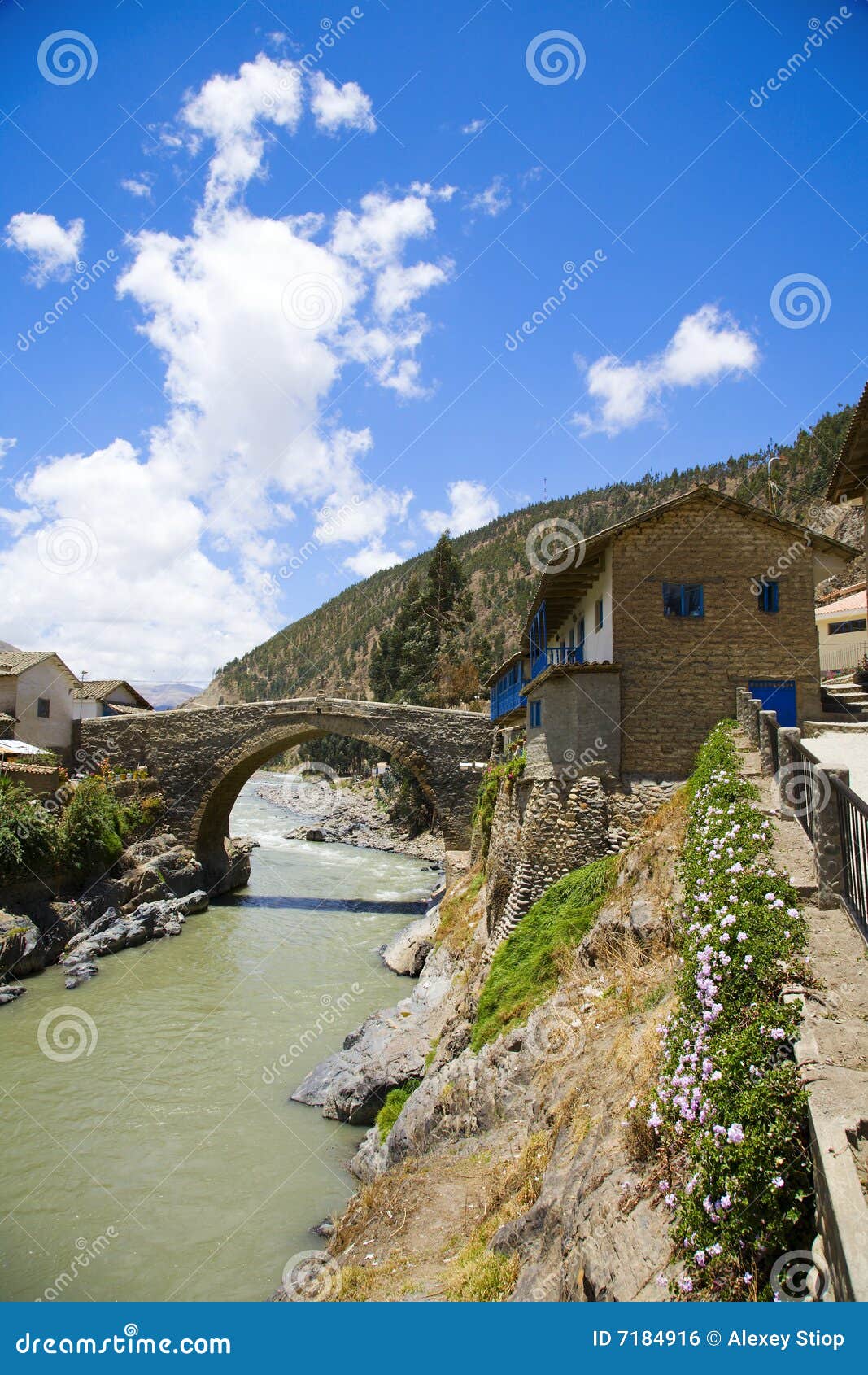 Peruvian village stock photo. Image of stone, river, village - 7184916