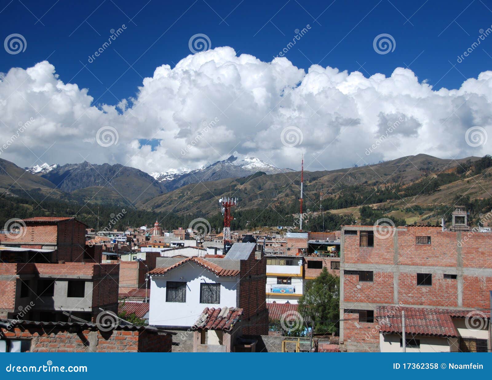 The Peruvian Village of Huaraz Editorial Stock Photo - Image of peak ...