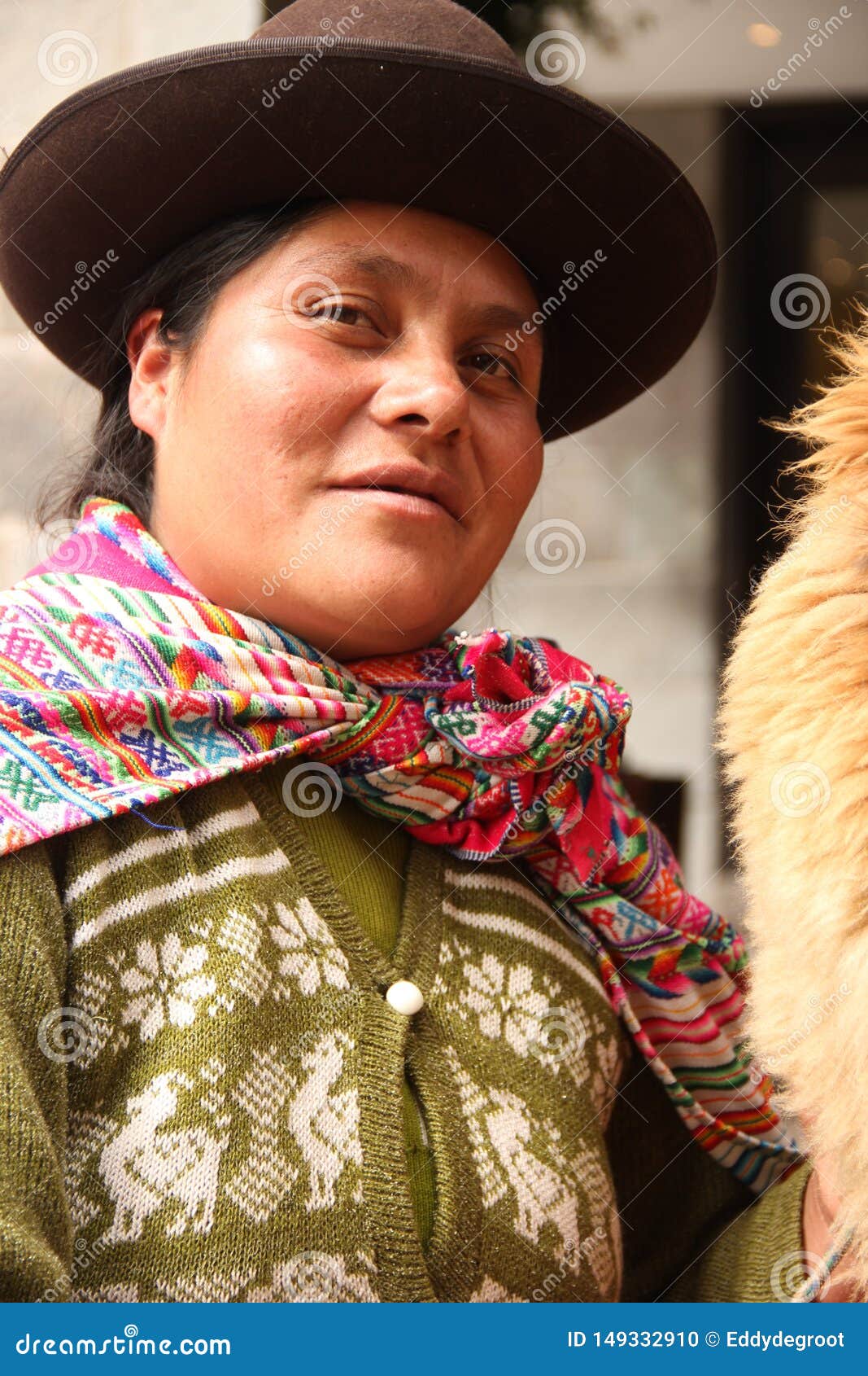 Peruvian Woman In Traditional Dress Editorial Image Image Of Color