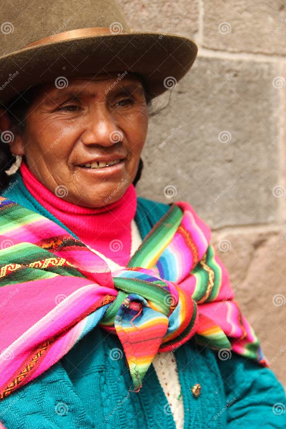 Peruvian Woman In Traditional Dress Editorial Stock Image Image Of