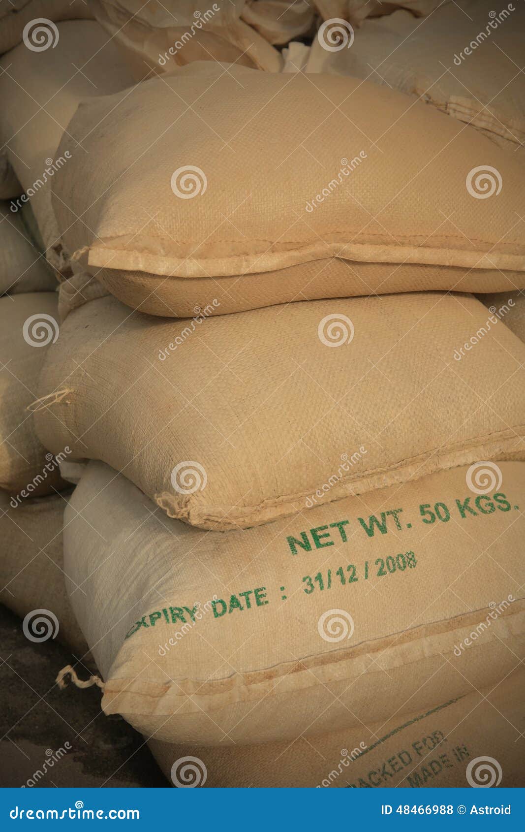 Pervaded Sacks with Inscription Stock Photo - Image of dementional ...
