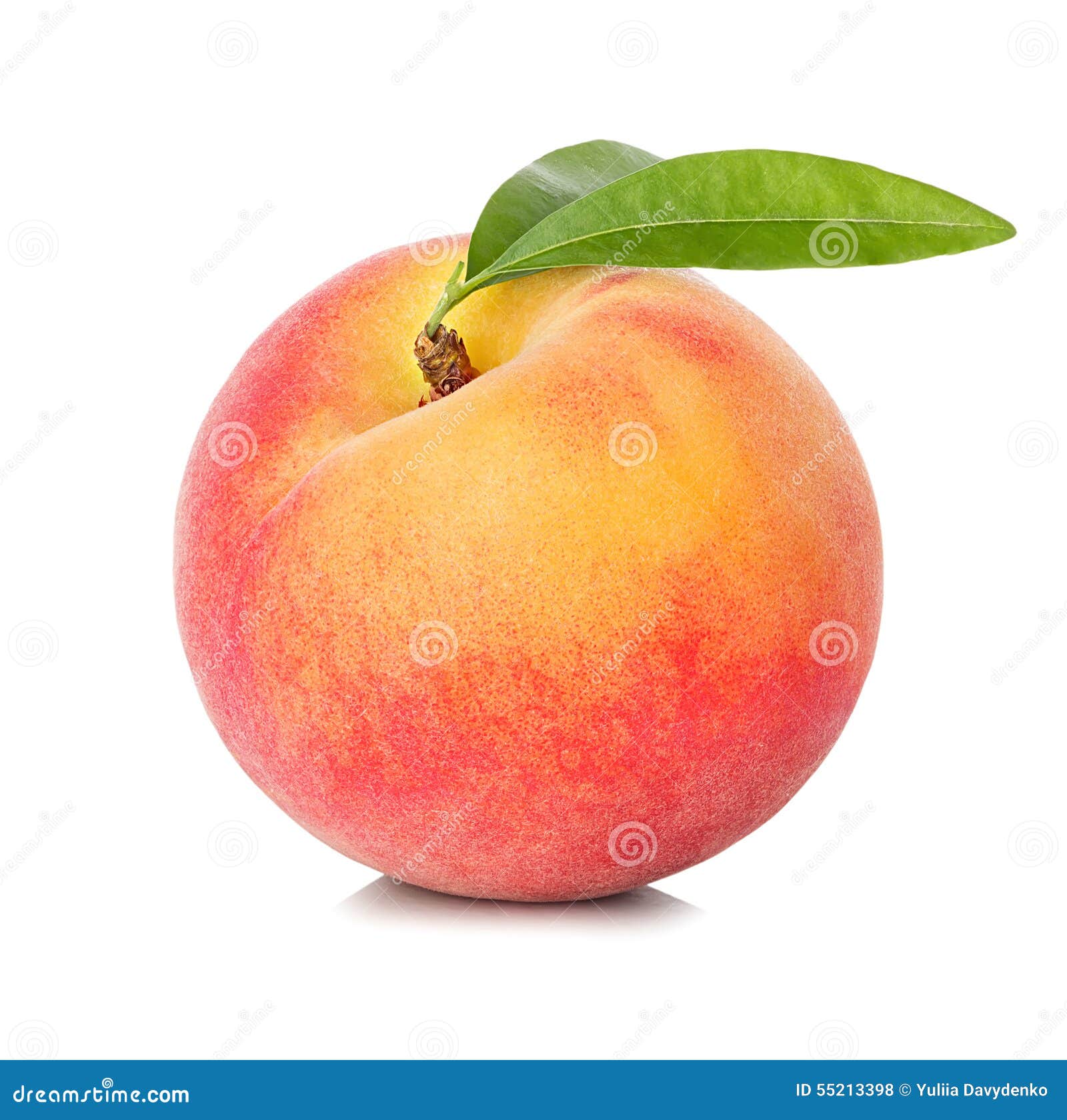 Perzik Op Wit Wordt Geïsoleerd Dat Stock Foto - Image of nagerecht ...