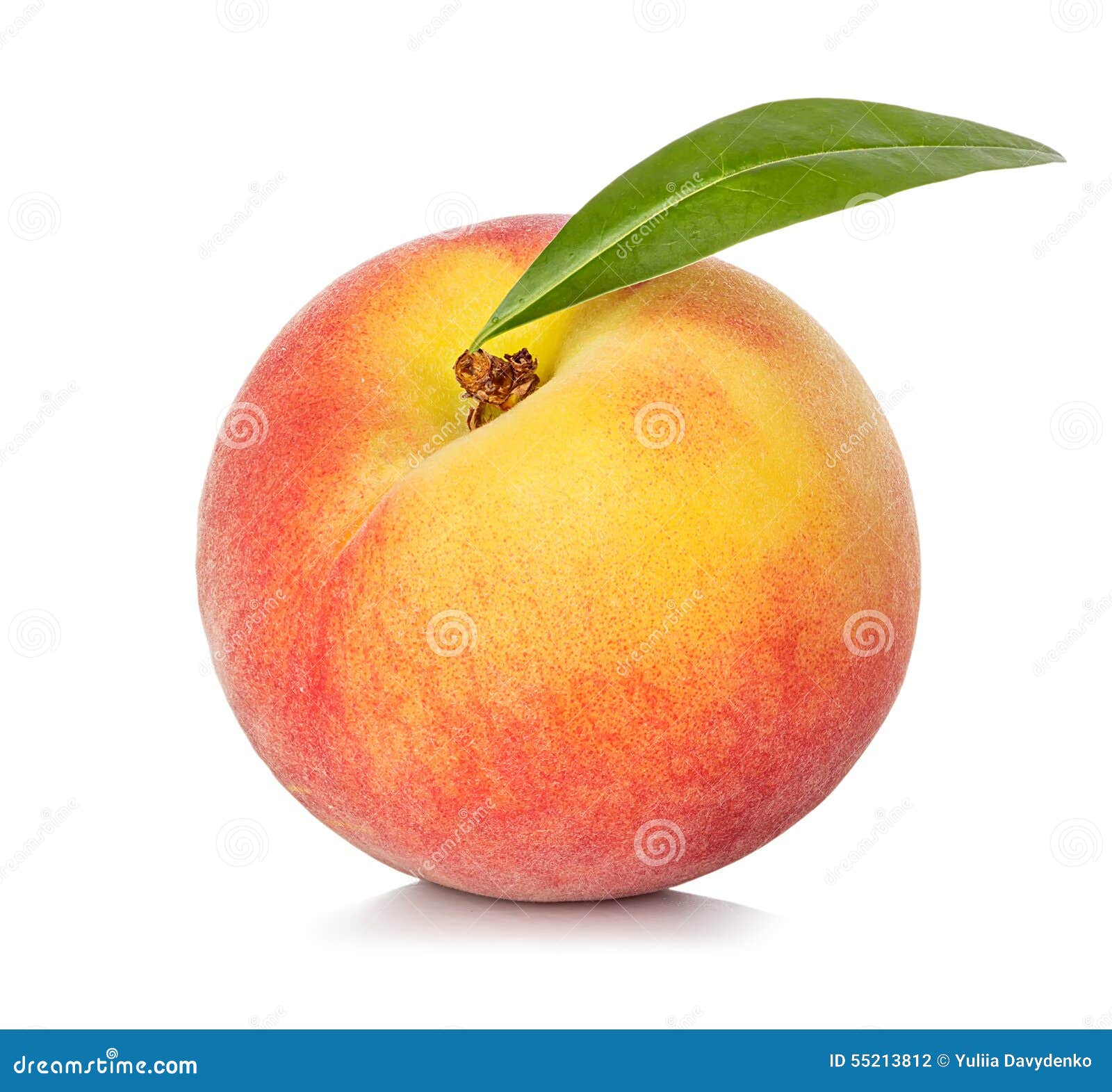 Perzik Op Wit Wordt Geïsoleerd Dat Stock Foto - Image of sappig ...