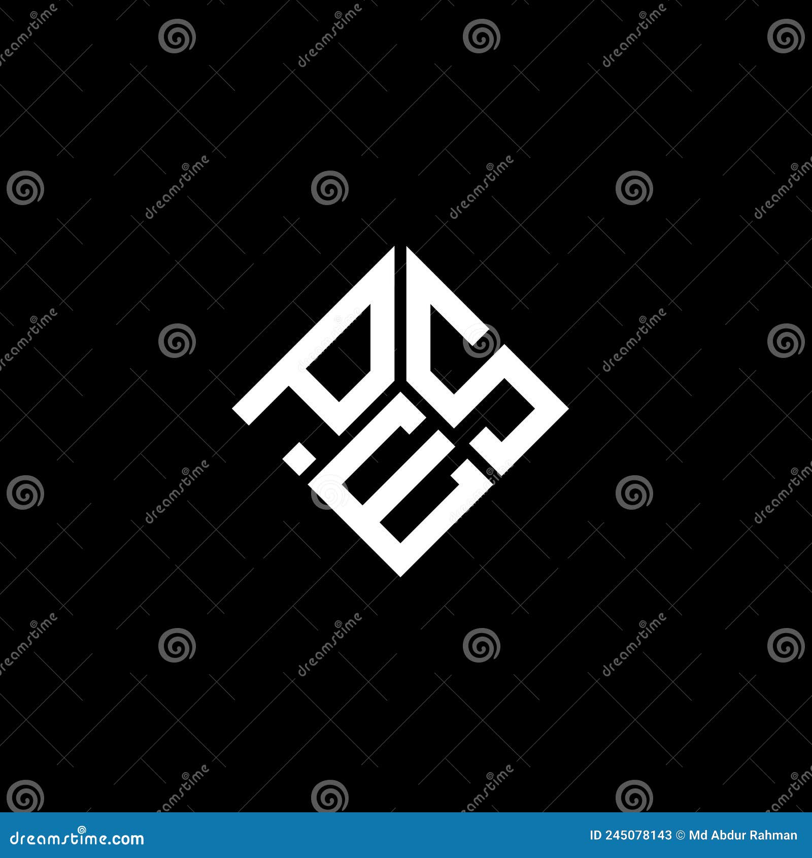 PES Letter Logo Design On Black Background. PES Creative Initials ...