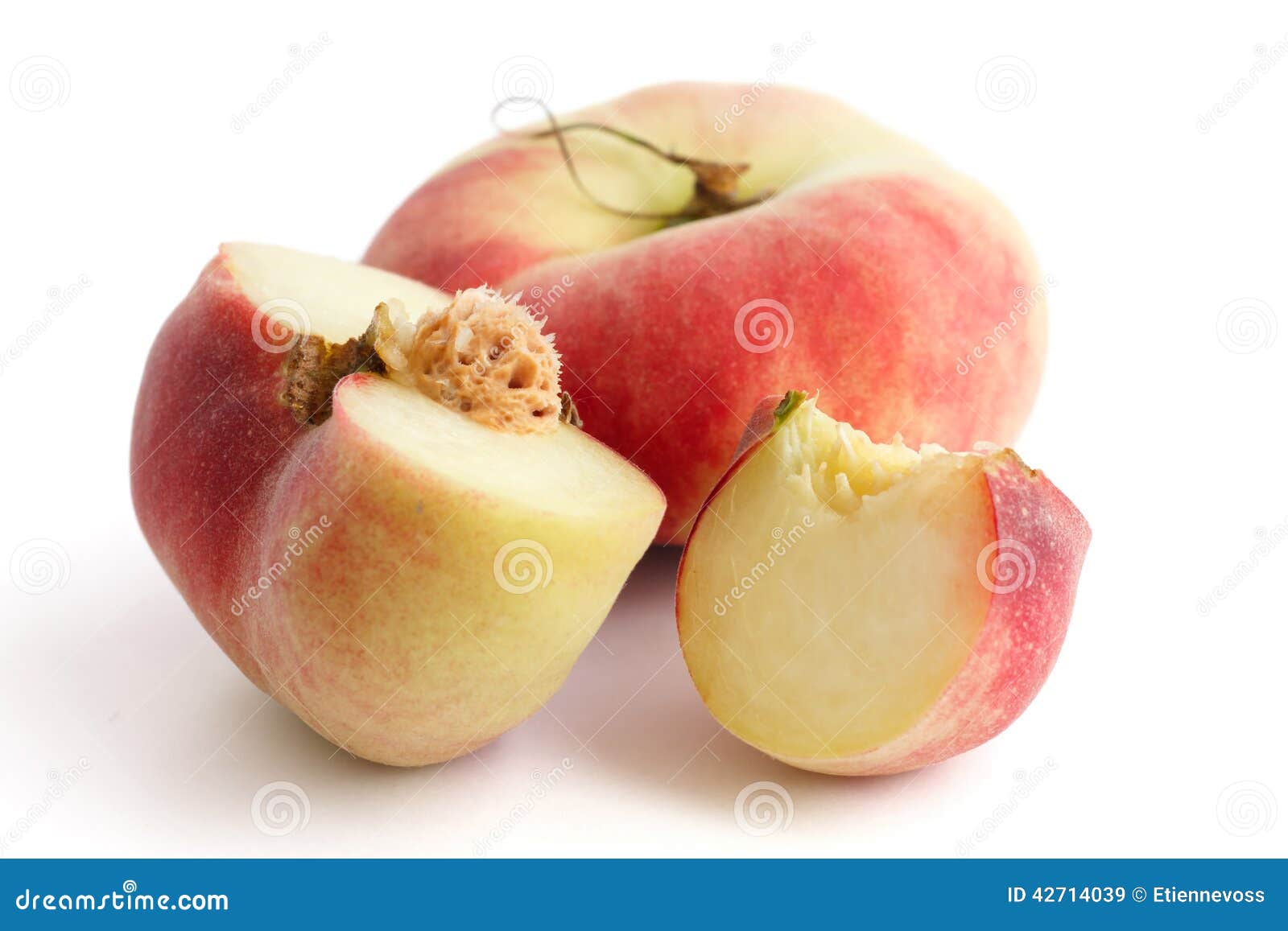 Pesca Bianca Piana Aperta Tagliando Immagine Stock - Immagine di ...