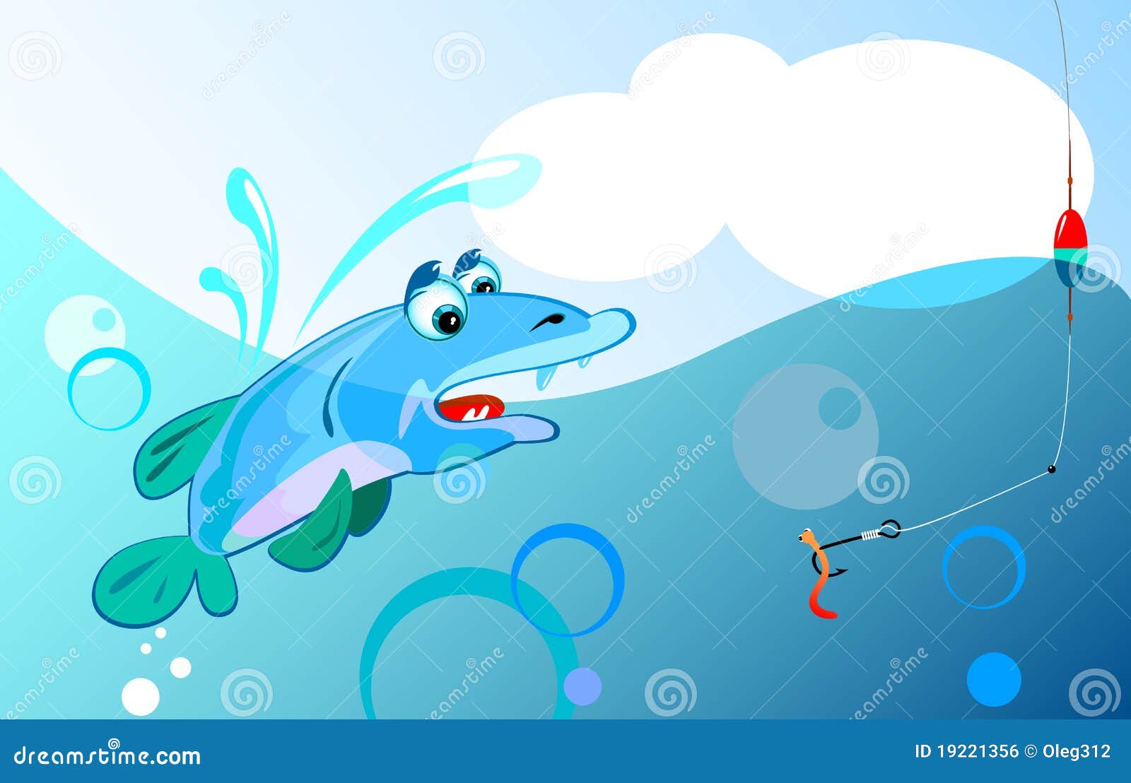 Pesca Dos Desenhos Animados Ilustração do Vetor - Ilustração de baixo ...