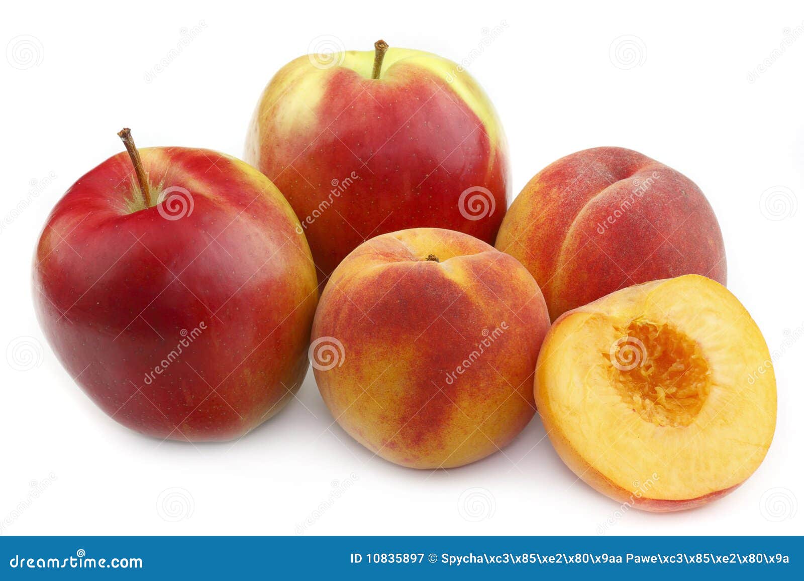 Pesca e mela immagine stock. Immagine di mela, raccolta - 10835897