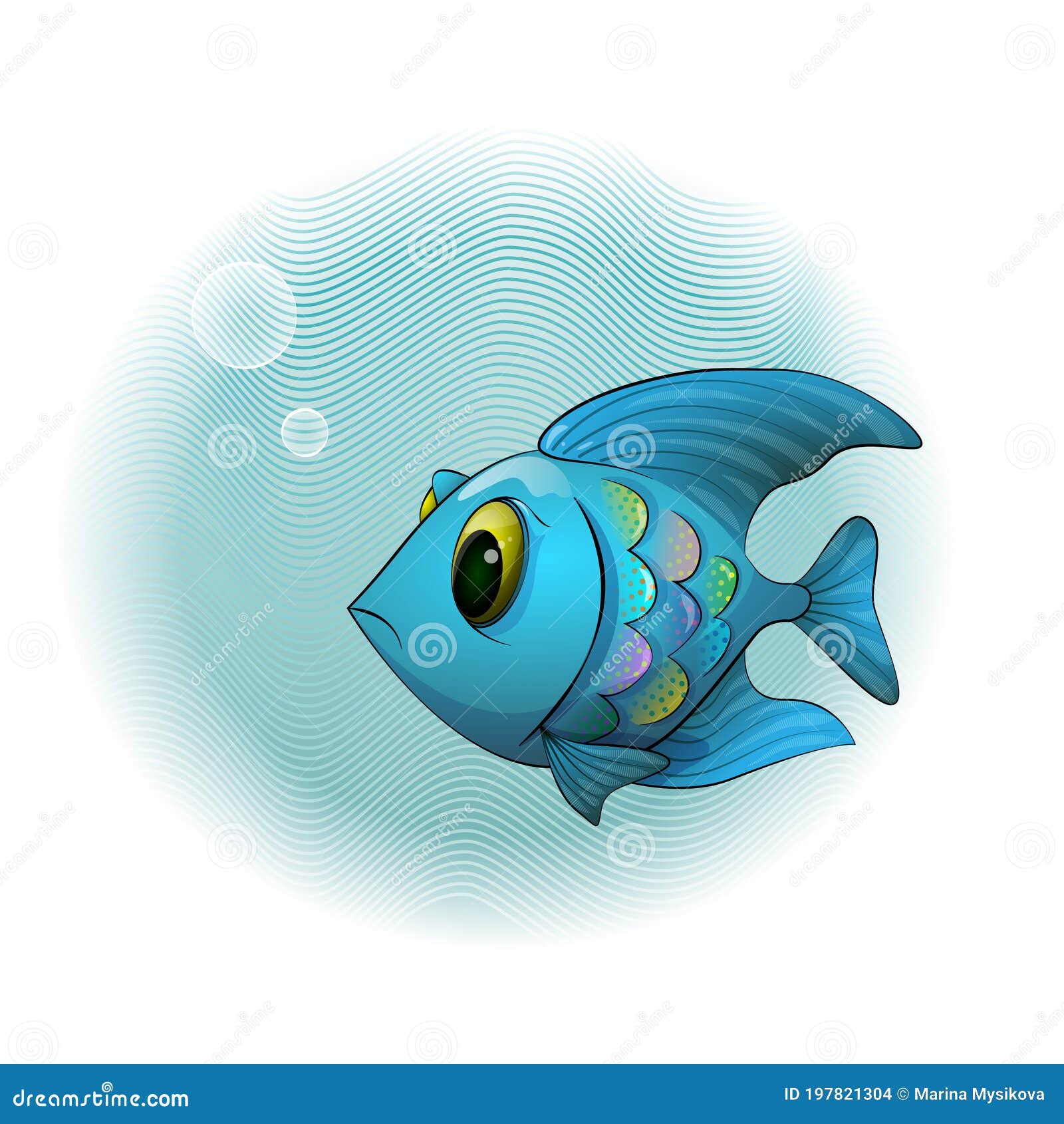 Pescado azul ilustración del vector. Ilustración de pescados - 197821304