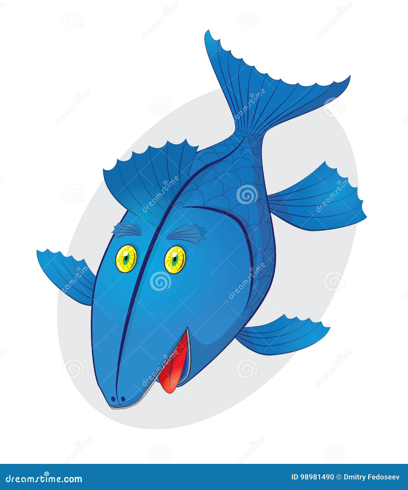 Pescados azules ilustración del vector. Ilustración de amarillo - 98981490
