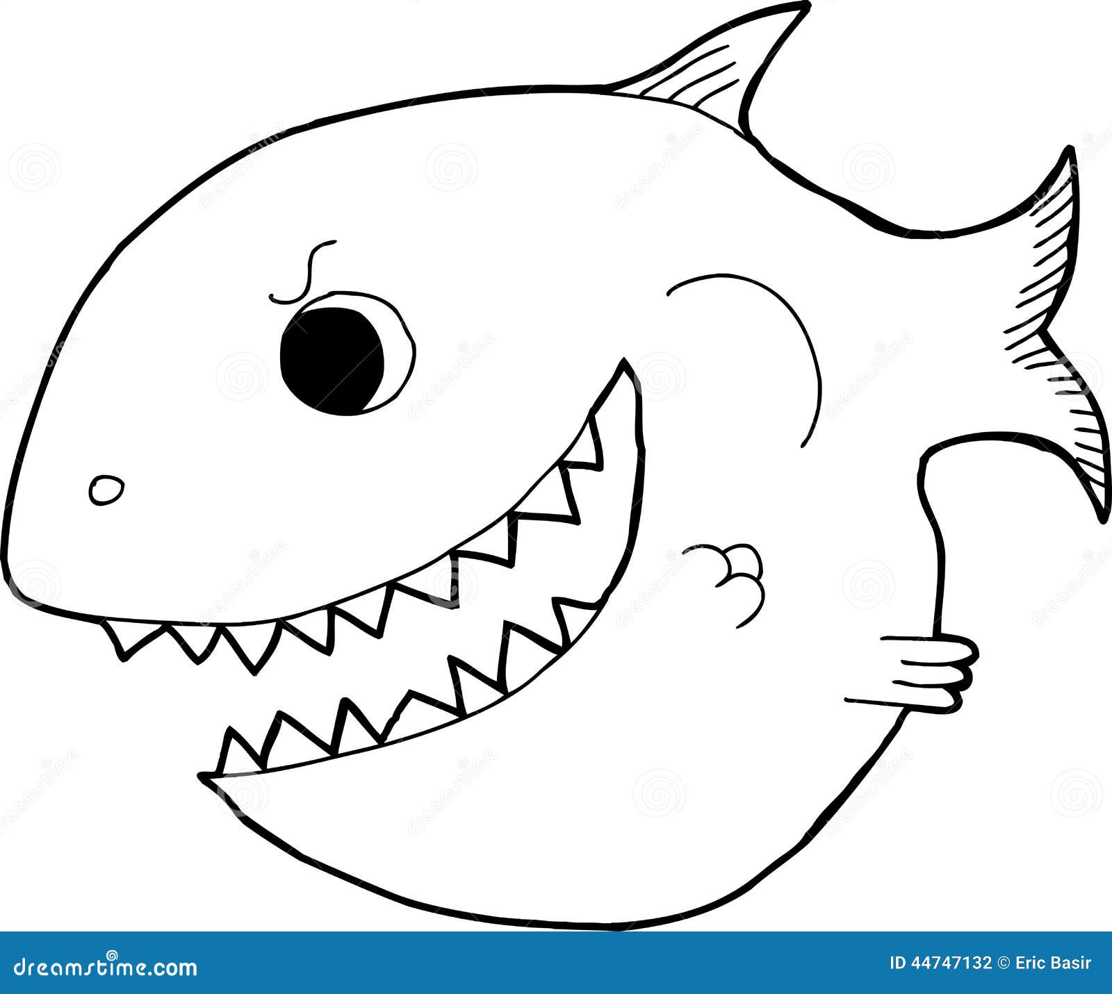 Pescados De La Historieta Del Esquema Ilustración del Vector ...