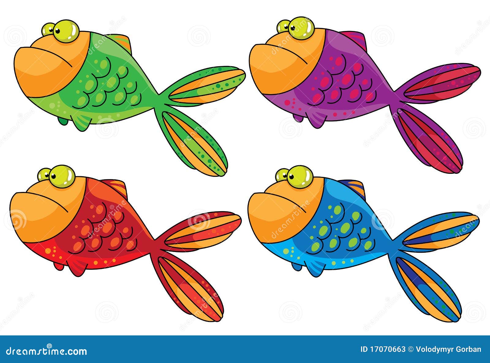 Pescados del color ilustración del vector. Ilustración de historieta ...