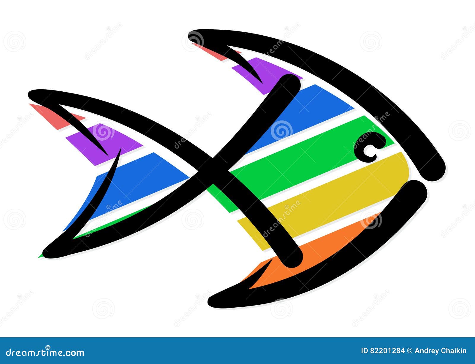 Pesce colorato logo illustrazione vettoriale. Illustrazione di simbolo ...