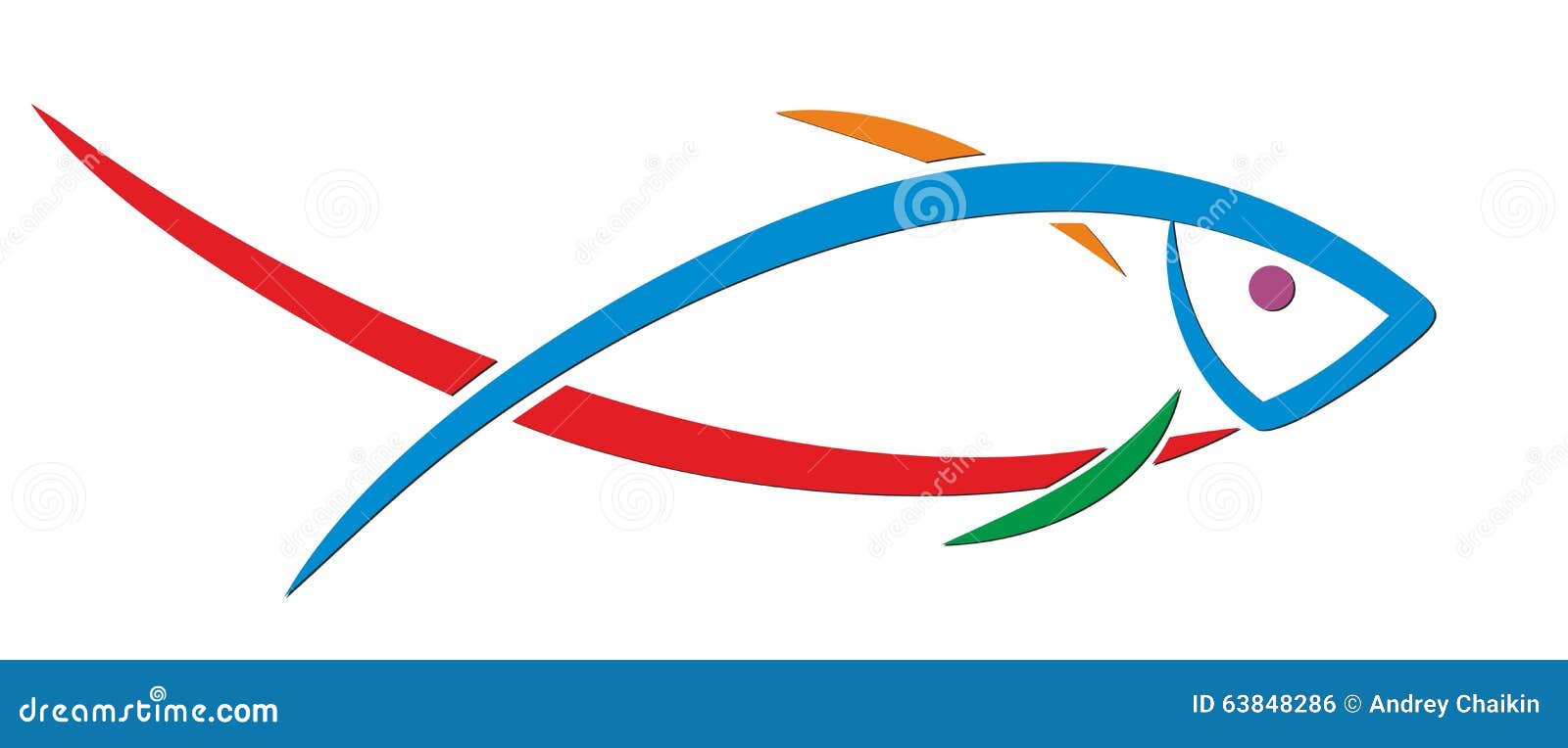 Pesce di logo illustrazione vettoriale. Illustrazione di colore - 63848286