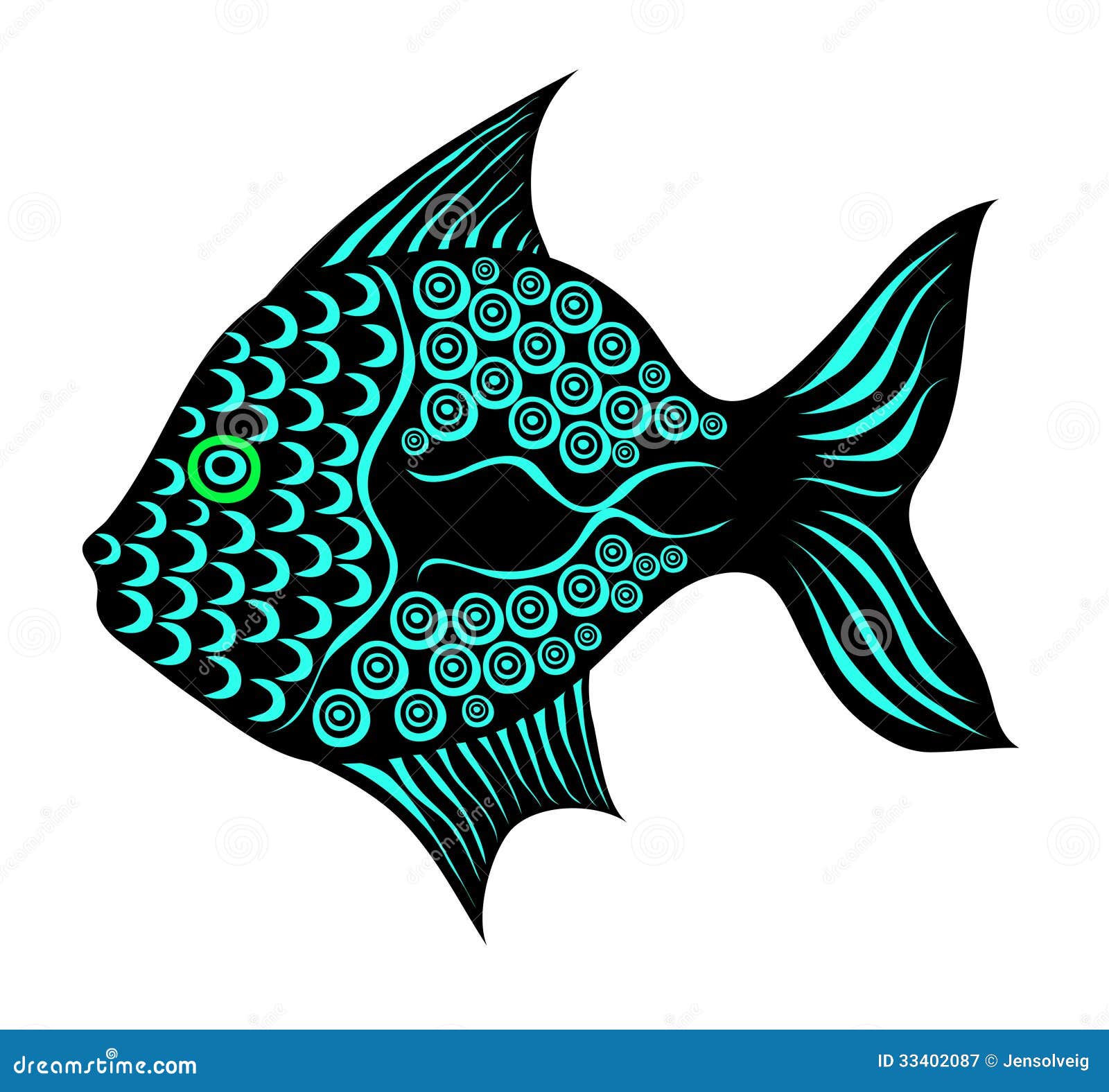 Pesce stilizzato illustrazione vettoriale. Illustrazione di fantasia ...