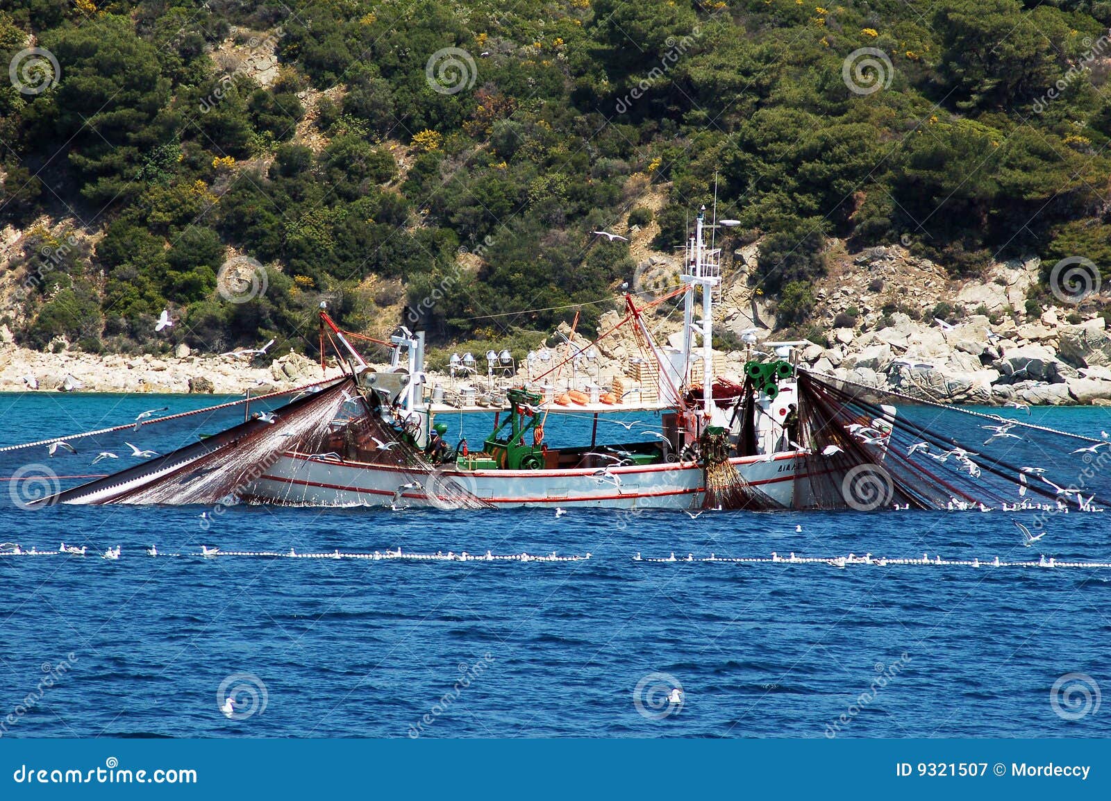 Peschereccio immagine stock. Immagine di gabbiano, gabbiani - 9321507