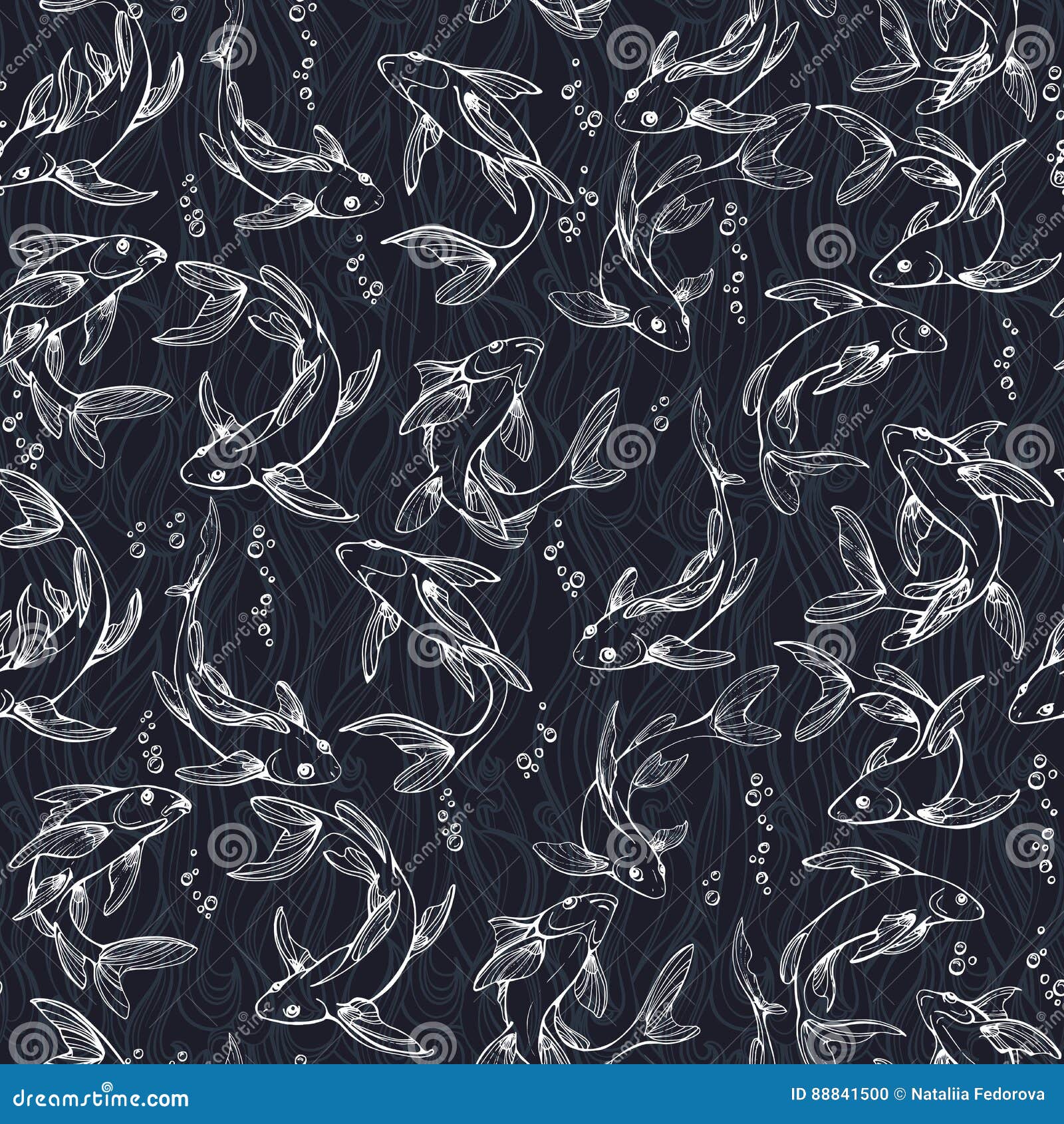 Pesci Senza Cuciture Stilizzati Illustrazione Vettoriale ...