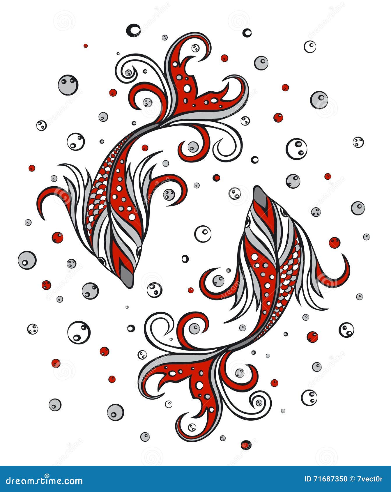 Pesci stilizzati illustrazione di stock. Illustrazione di acquario ...