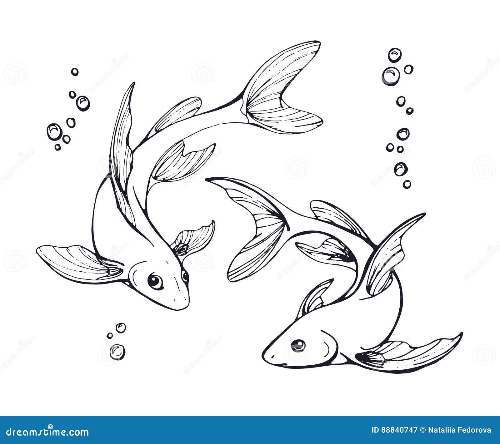 Pesci stilizzati illustrazione vettoriale. Illustrazione di decorativo ...