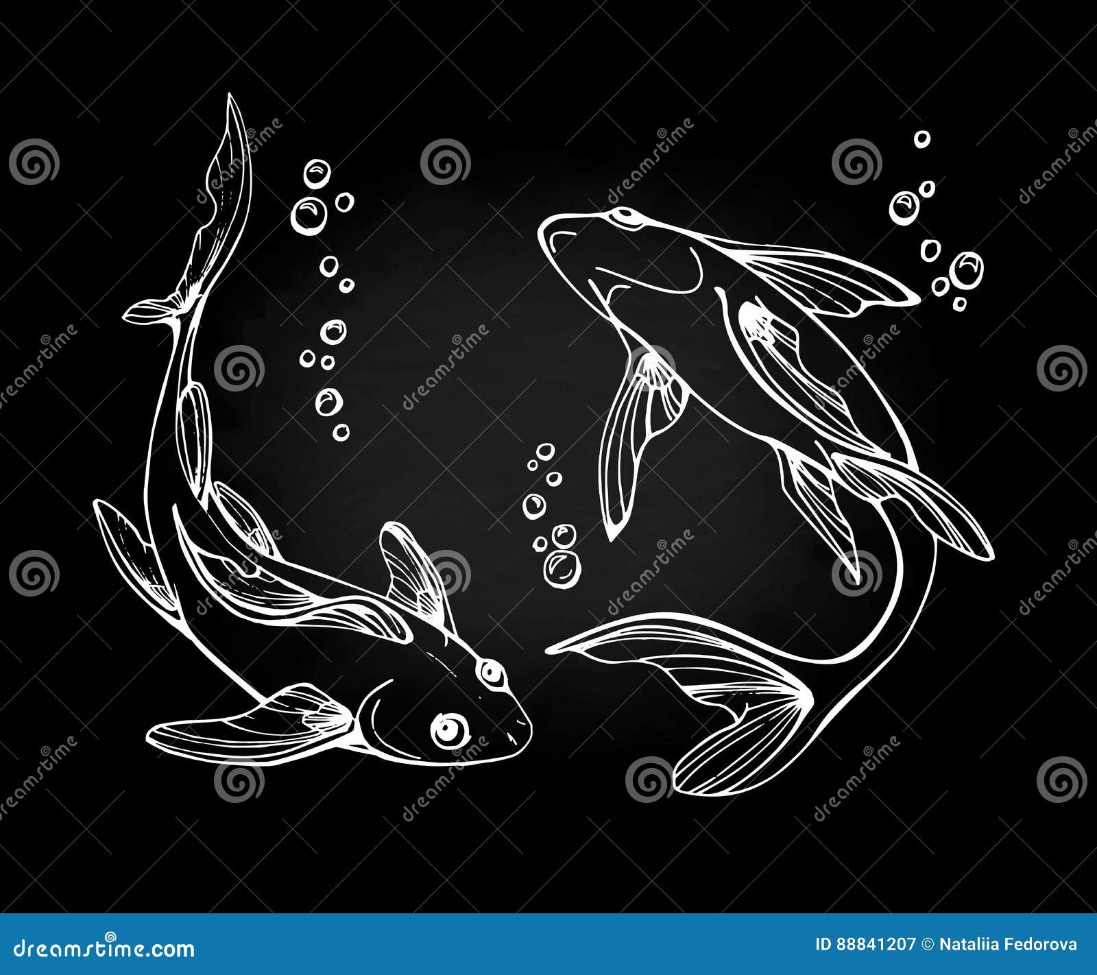 Pesci stilizzati illustrazione vettoriale. Illustrazione di vita - 88841207