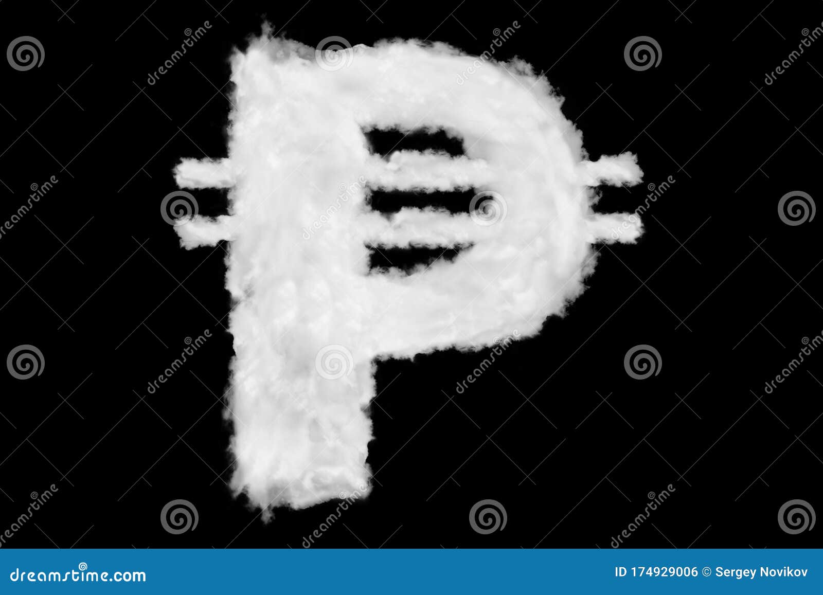 Peso Currency Sign Element of Clouds on Black Stock Photo - Image of ...