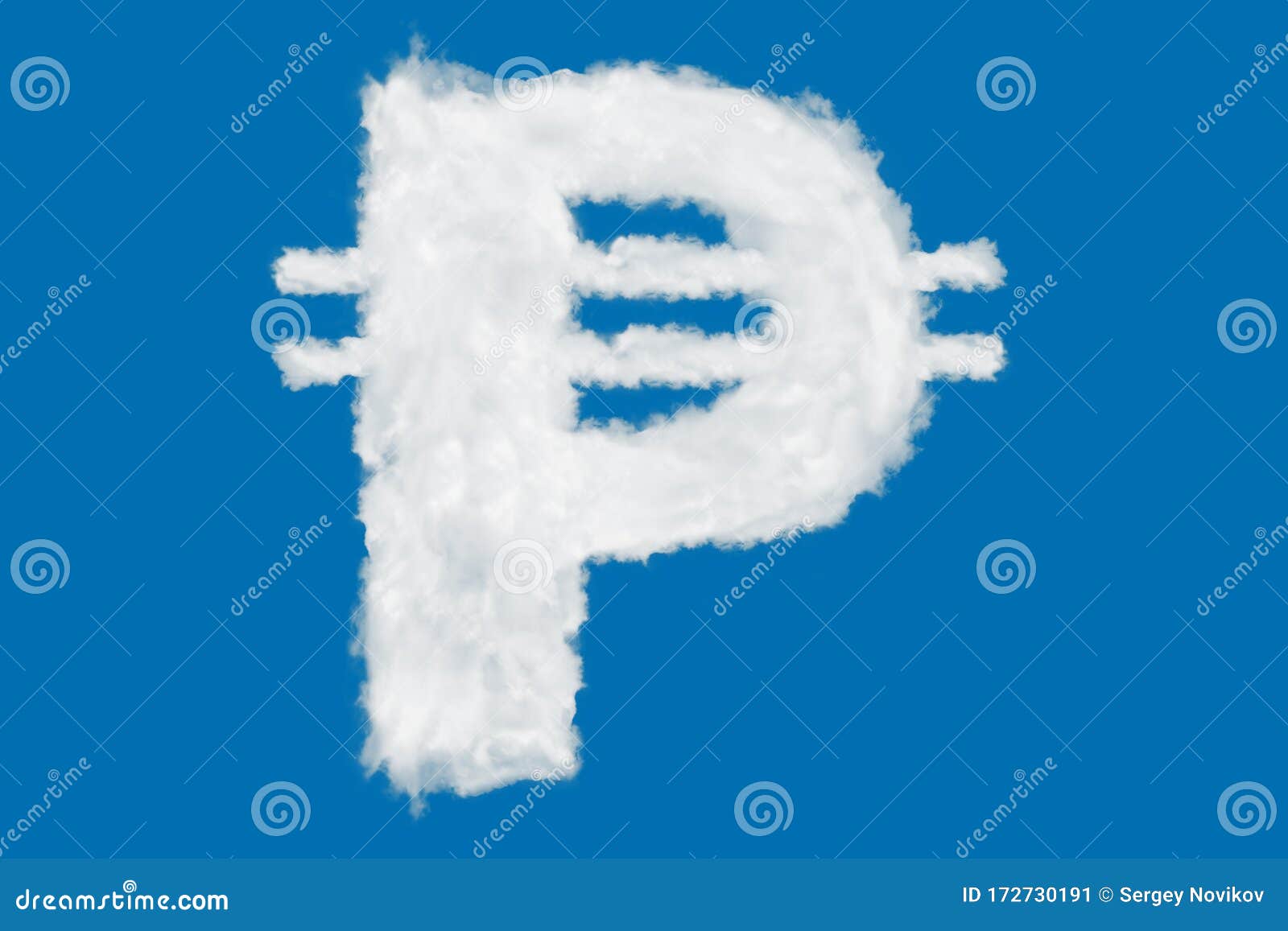 Peso Currency Sign Element of Clouds on Blue Stock Illustration ...