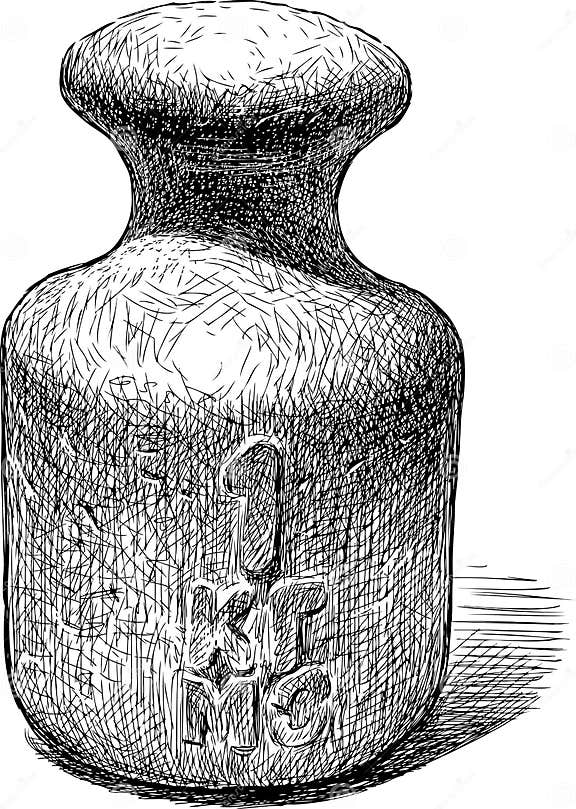 Peso de 1 kilogramo ilustración del vector. Ilustración de kilo - 48262275