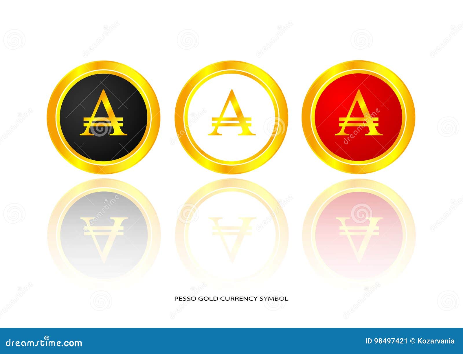 Peso Gold Symbol Cartoon Vector | CartoonDealer.com #98497421