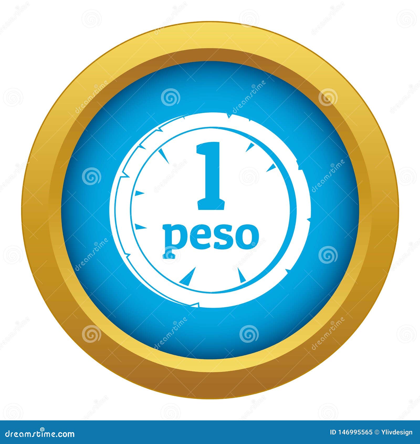 Peso Icon Blue Vector Isolated Stock Vector - Illustration of peso ...