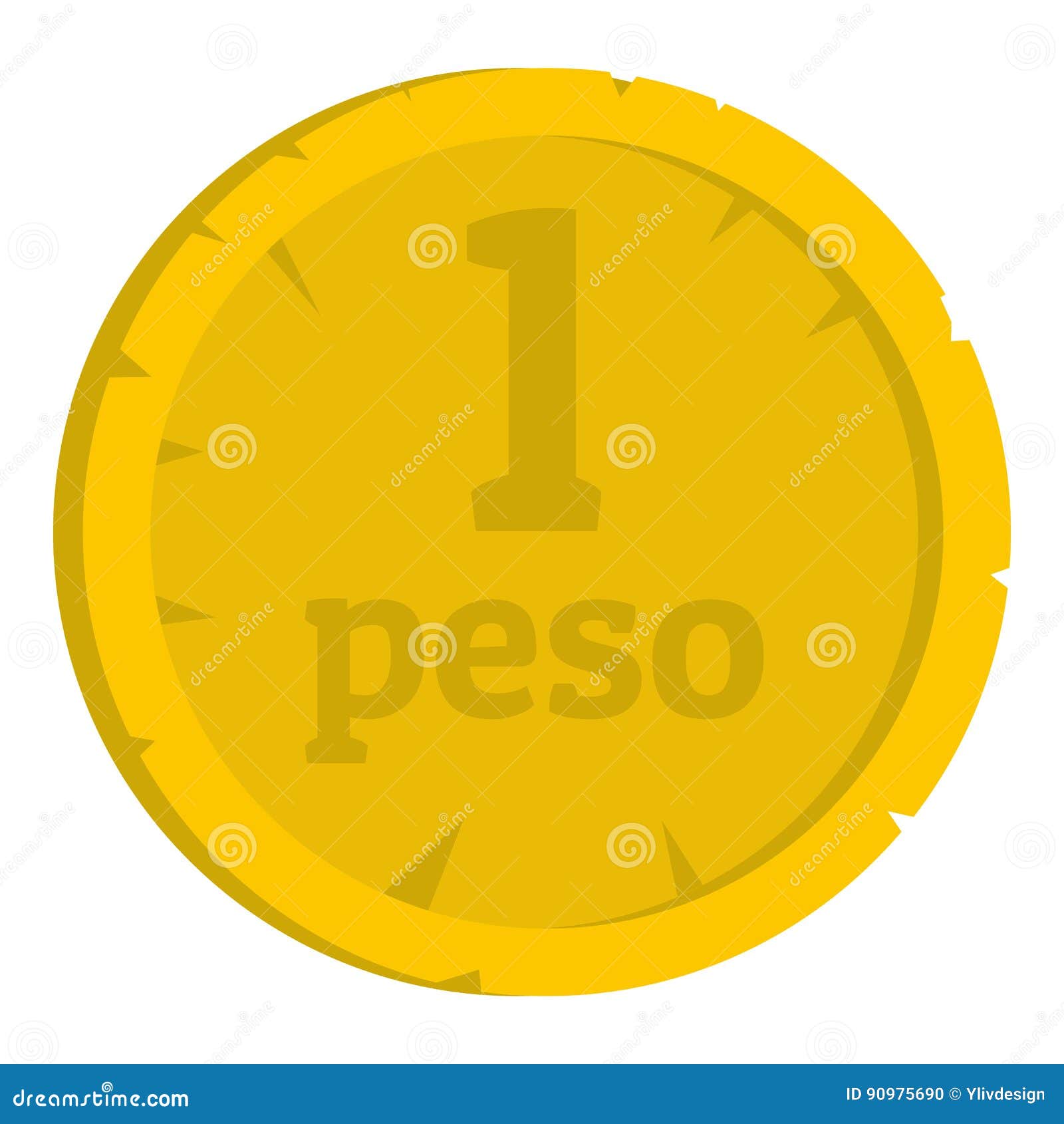 Peso icon isolated stock vector. Illustration of icon - 90975690