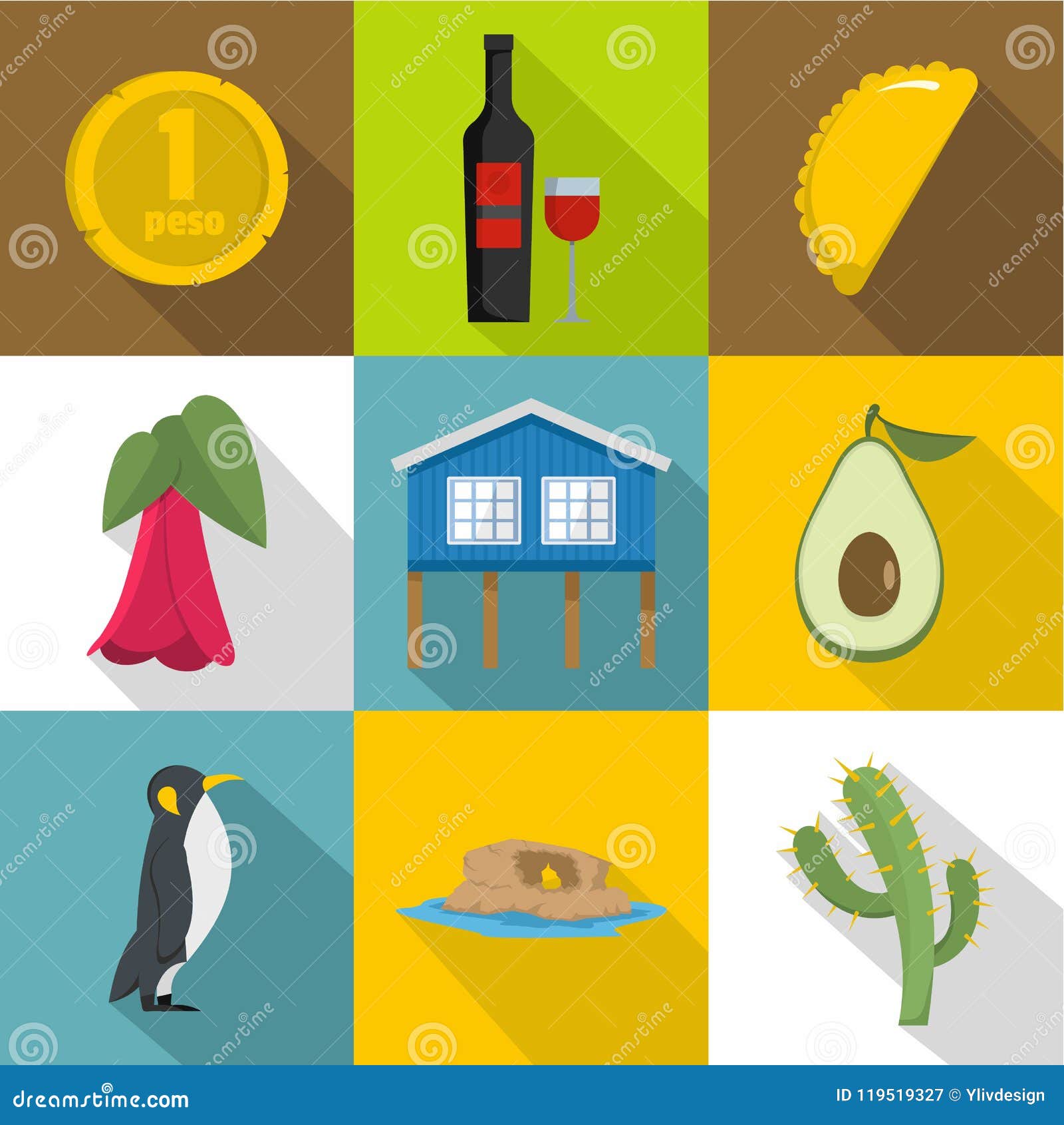 Peso icons set, flat style stock vector. Illustration of mobile - 119519327