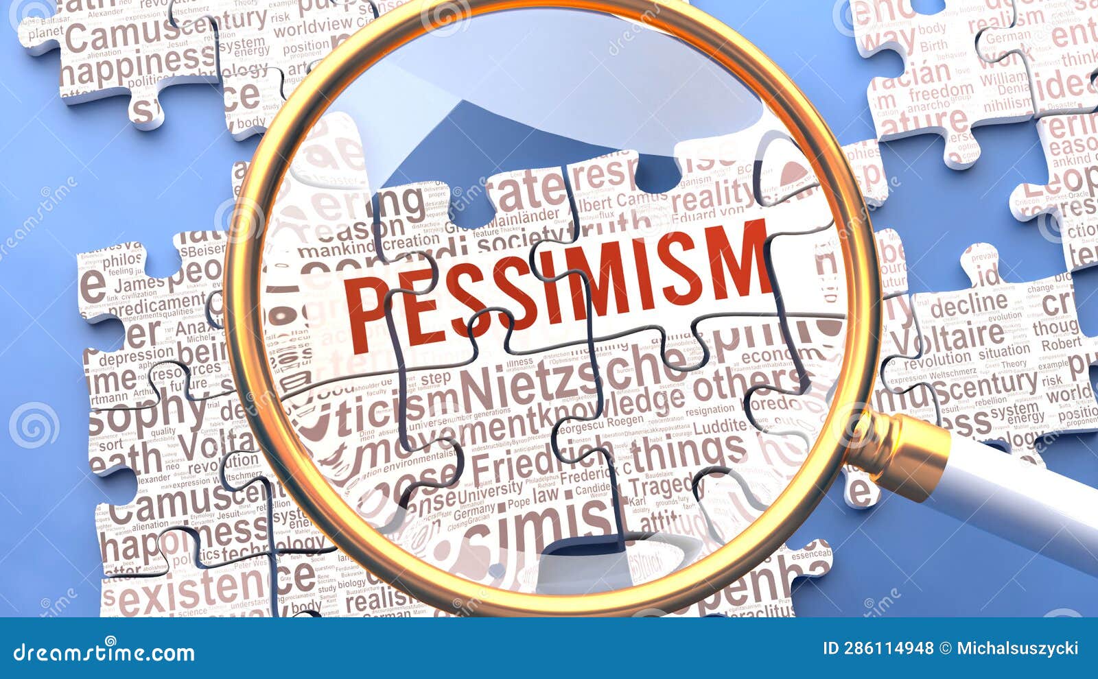 Pessimism and Related Ideas on a Puzzle Pieces. a Metaphor Showing ...