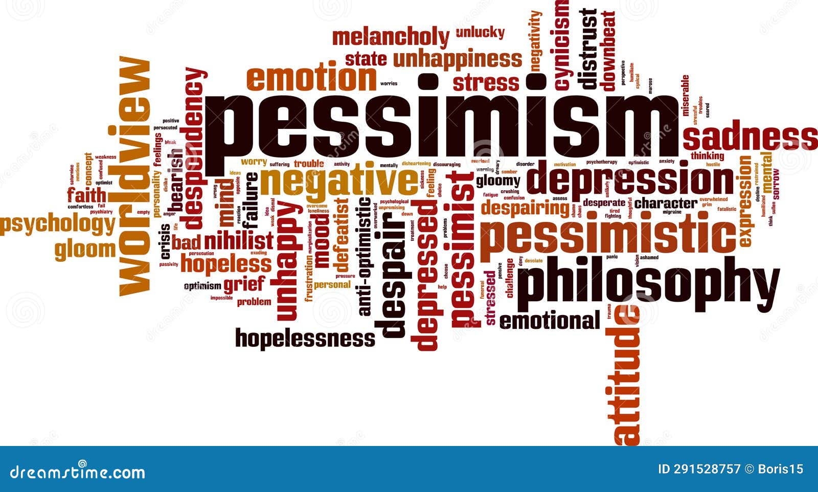 Pessimism word cloud stock illustration. Illustration of hopeless ...