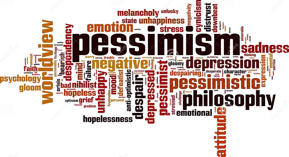 Pessimism word cloud stock illustration. Illustration of hopeless ...