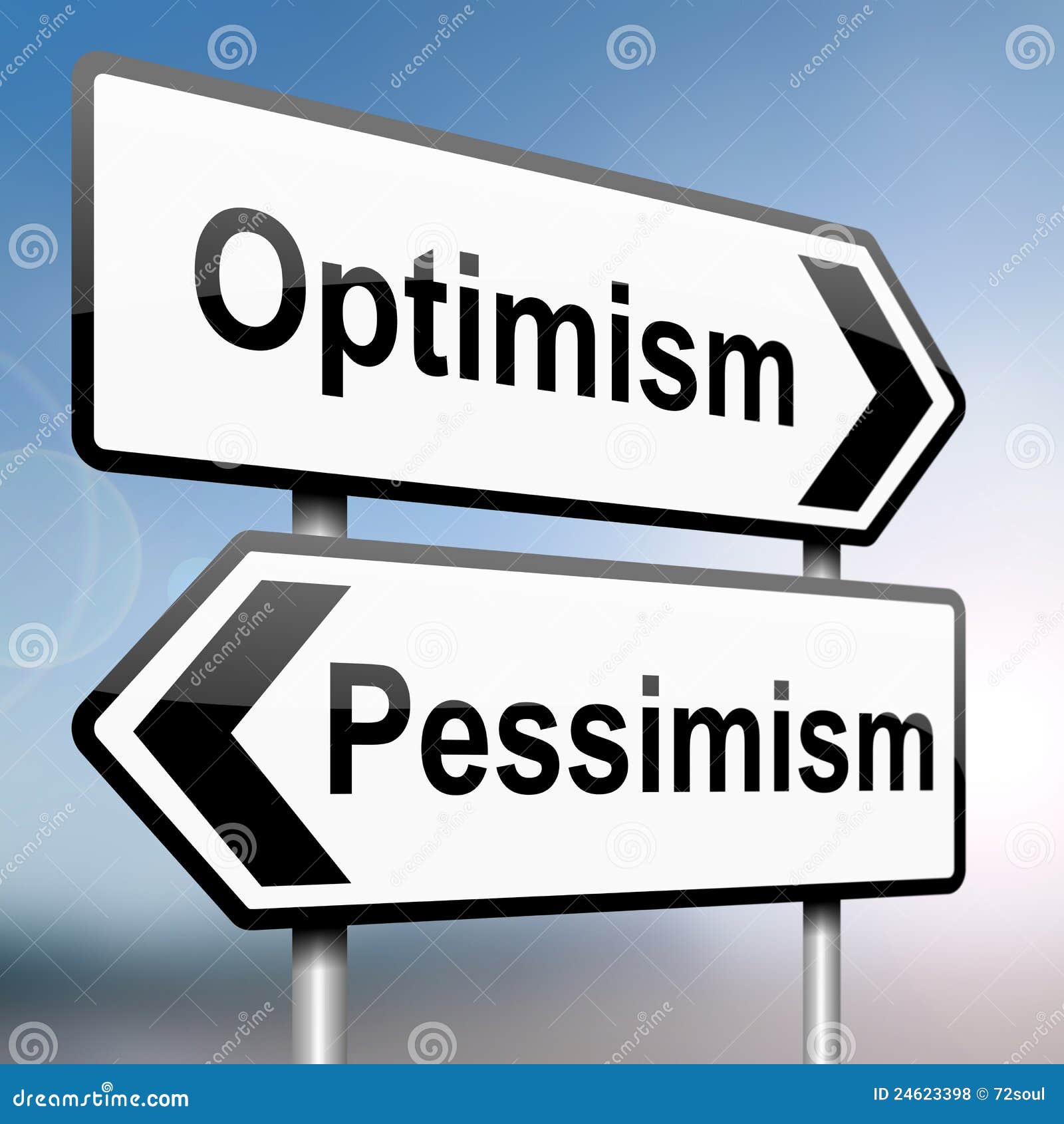 Pessimisme ou optimisme. illustration stock. Illustration du optimiste ...