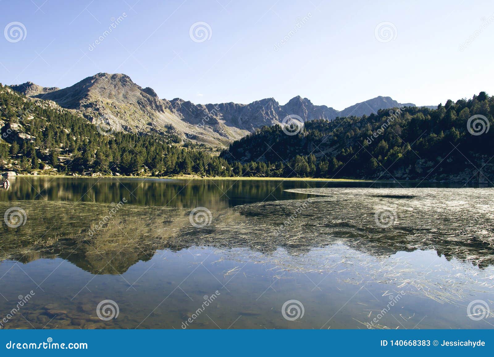 Pessons Lake and Mountains Cirque Landscape Stock Image - Image of ...