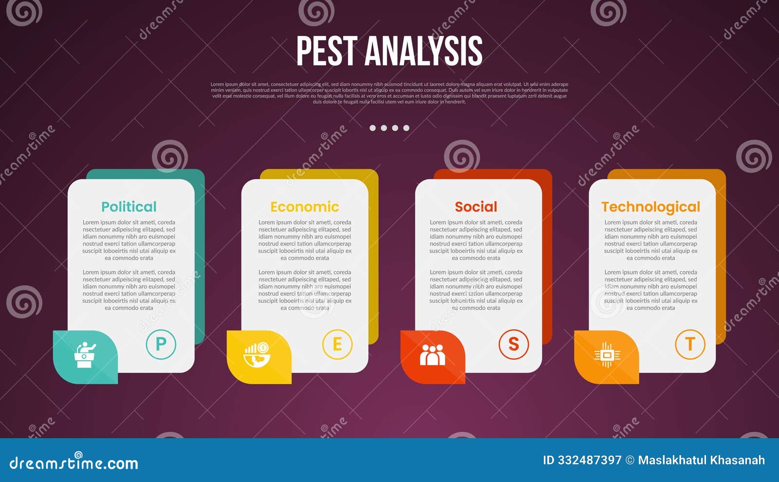 PEST Analysis Schema Infographic Diagram Concept Template On Light ...