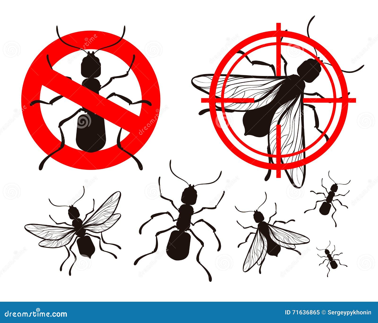 Pest Control, Ant Icons. Vector Illustration Stock Vector ...